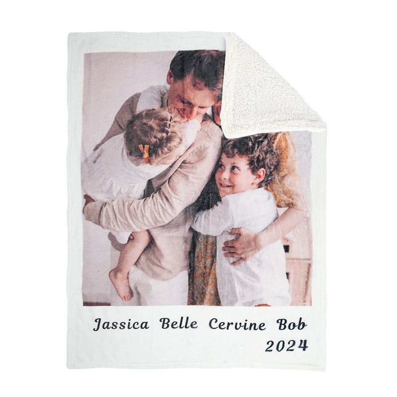 Custom Blankets Sherpa Weighted Baby Blanket Personalized Photo Blanke ...
